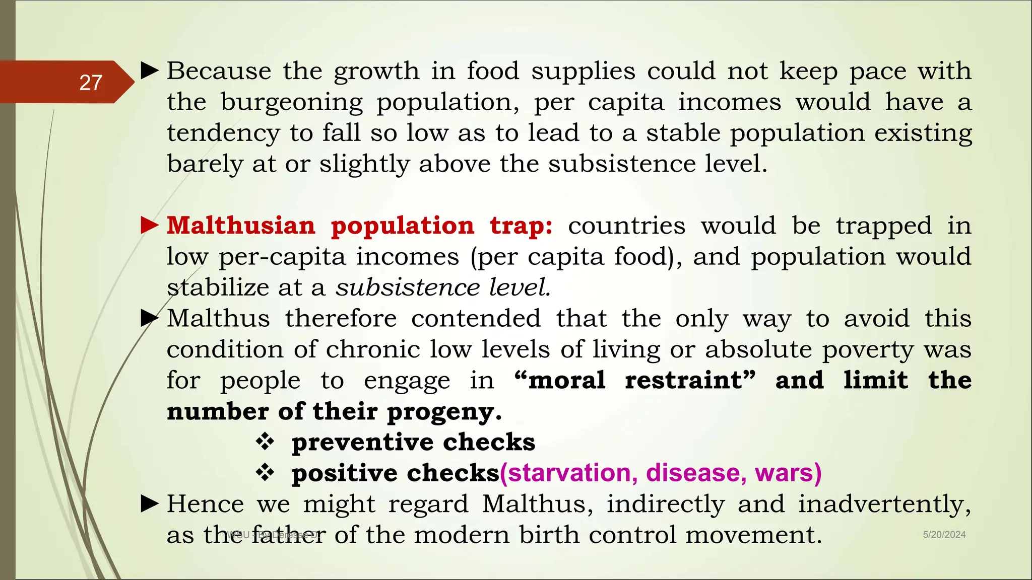 Population Growth and Economic Development | PPT