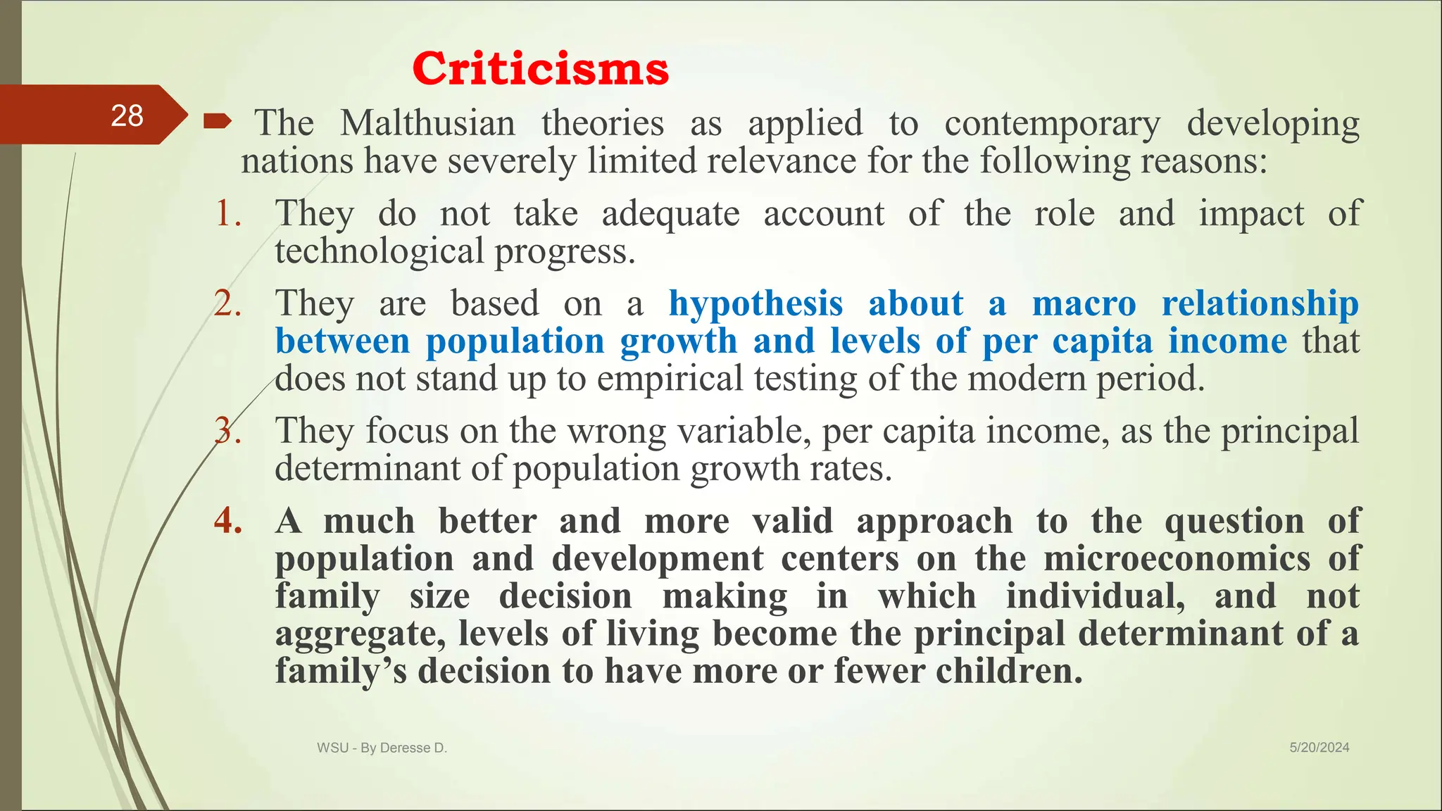 Population Growth and Economic Development | PPT