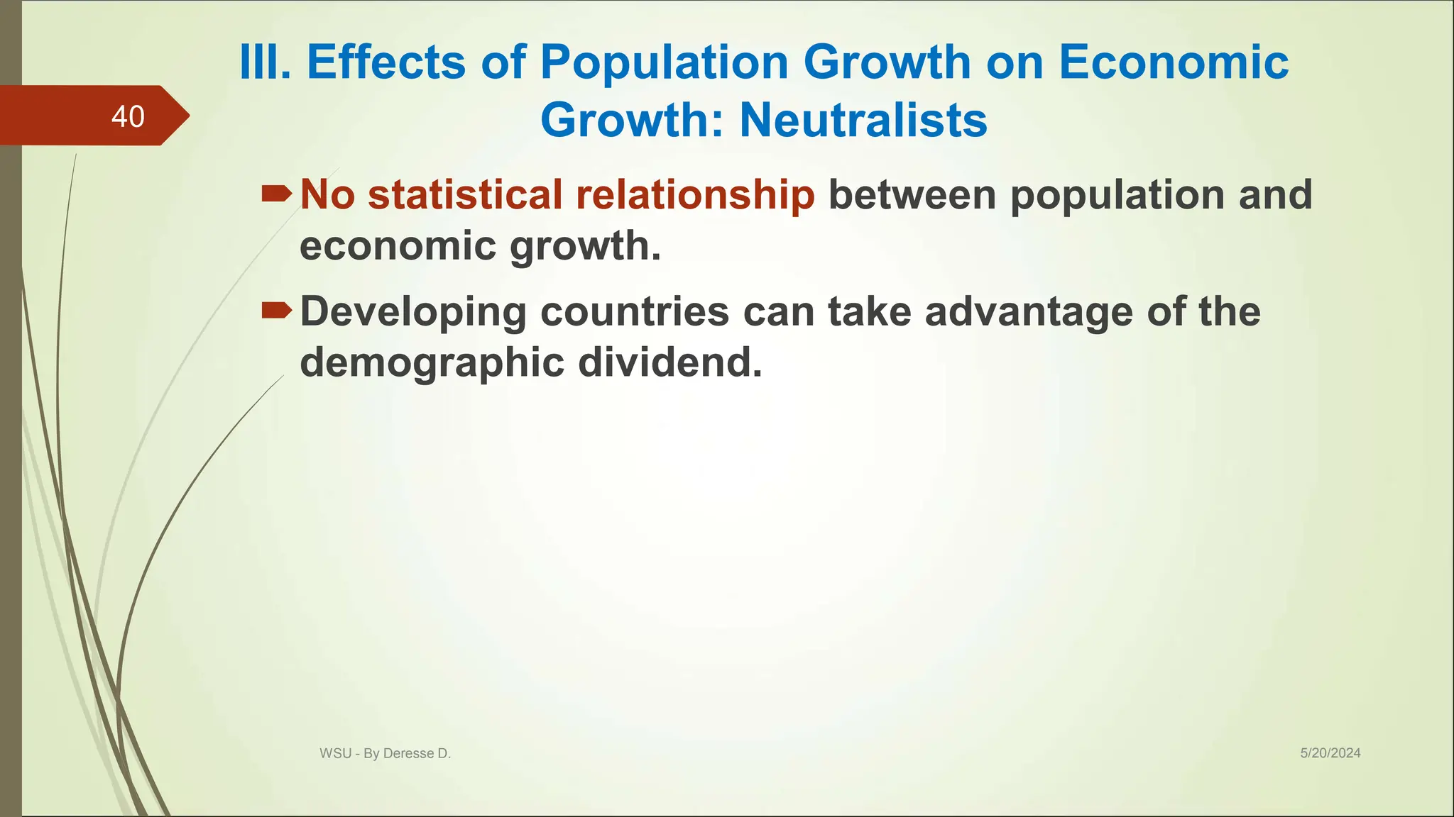 Population Growth and Economic Development | PPT