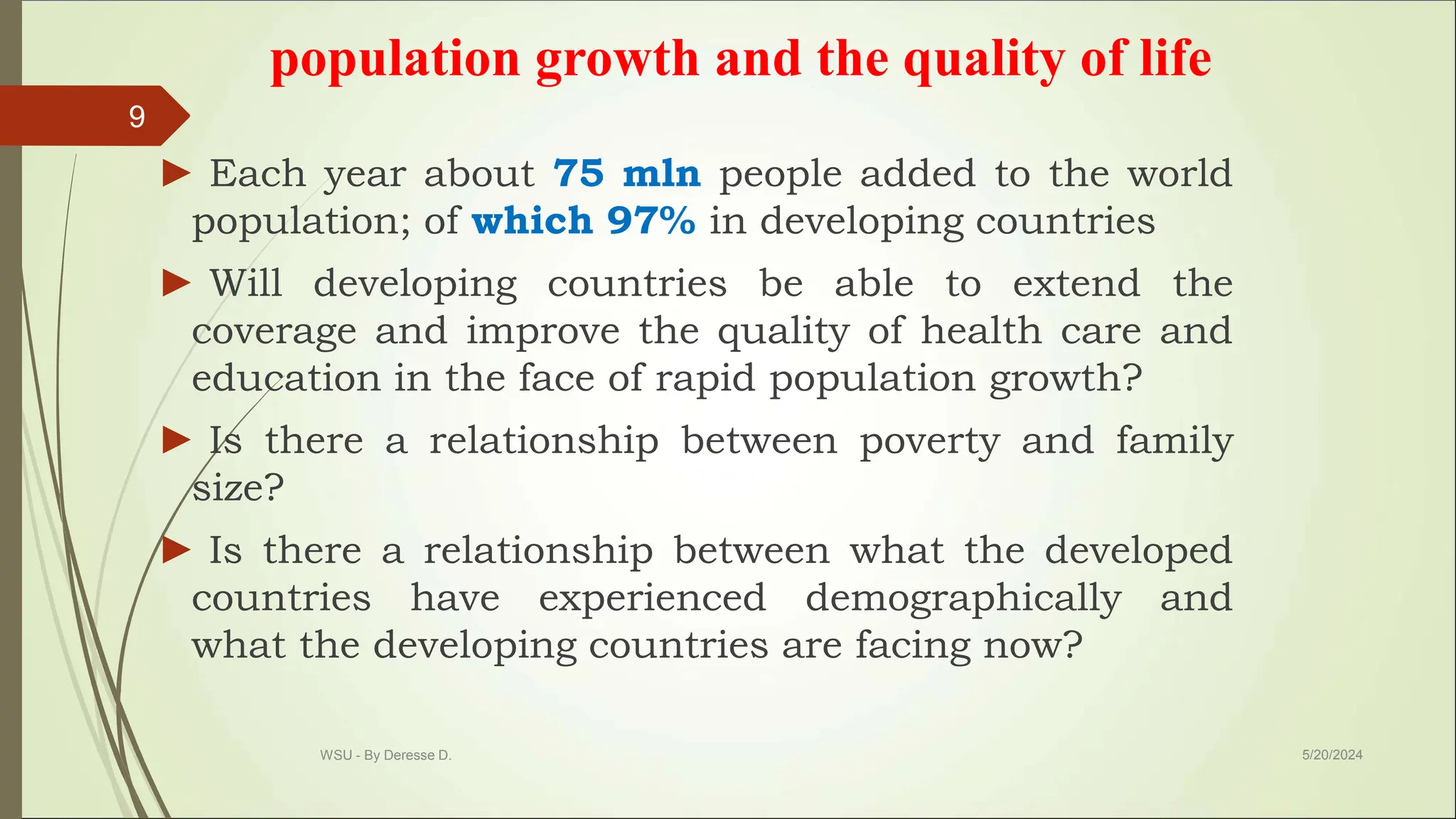 Population Growth and Economic Development | PPT