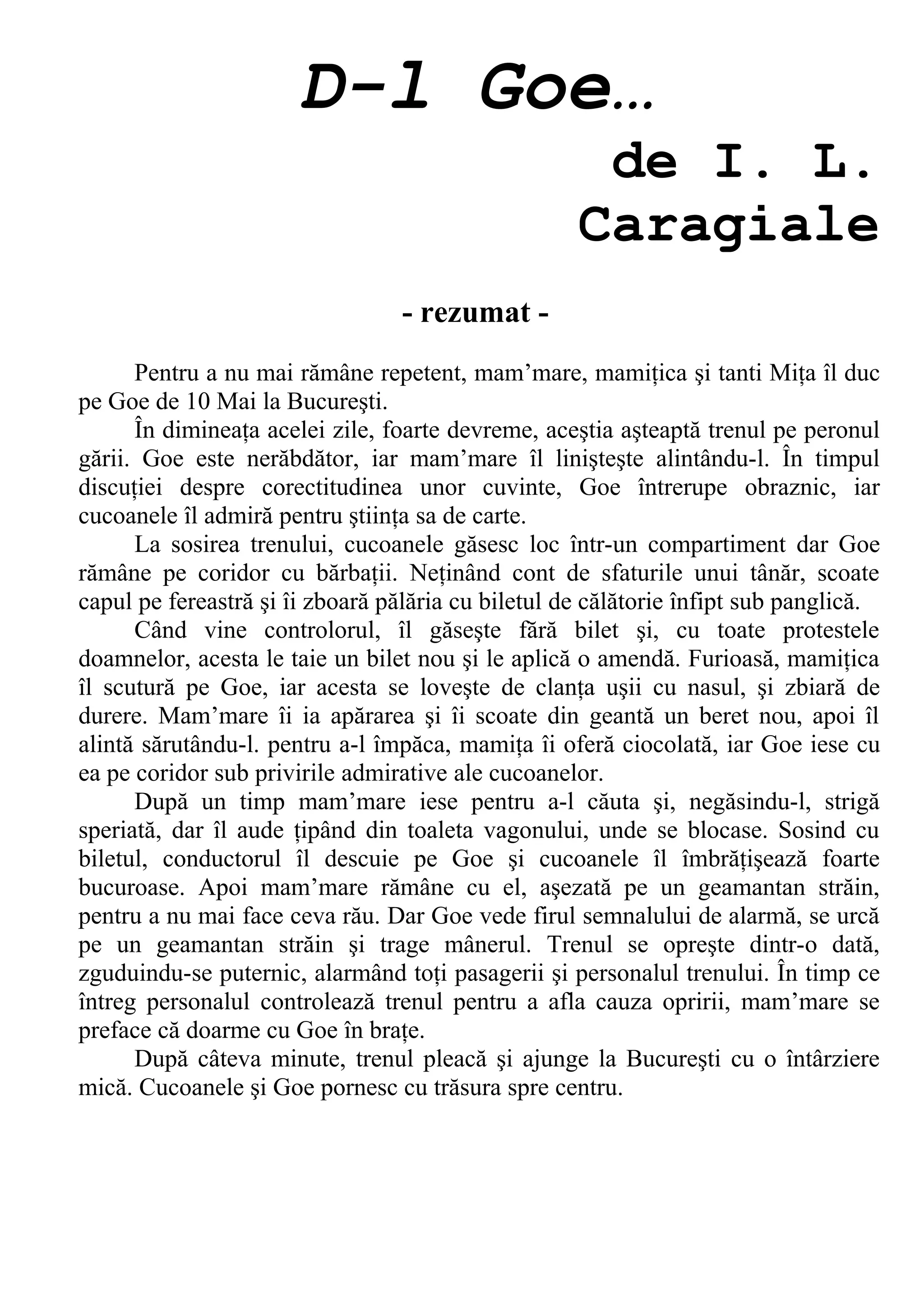 D l goe... - rezumat | PDF