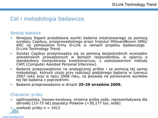 D Link Technology Trend - Urządzenia elektroniczne i Internet w domach Polaków | PPT