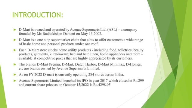 D-MART.pptx | Retail Industry | Industries