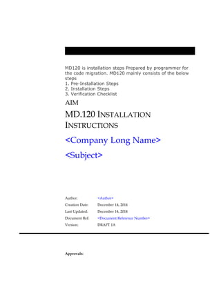 D md-120 installation-instructions | DOC