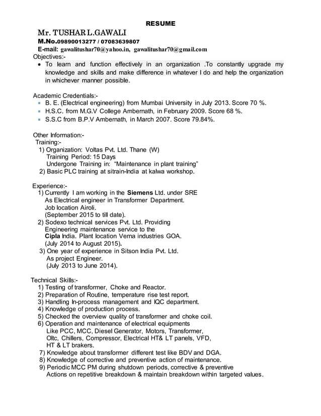Tushar Resume | PDF