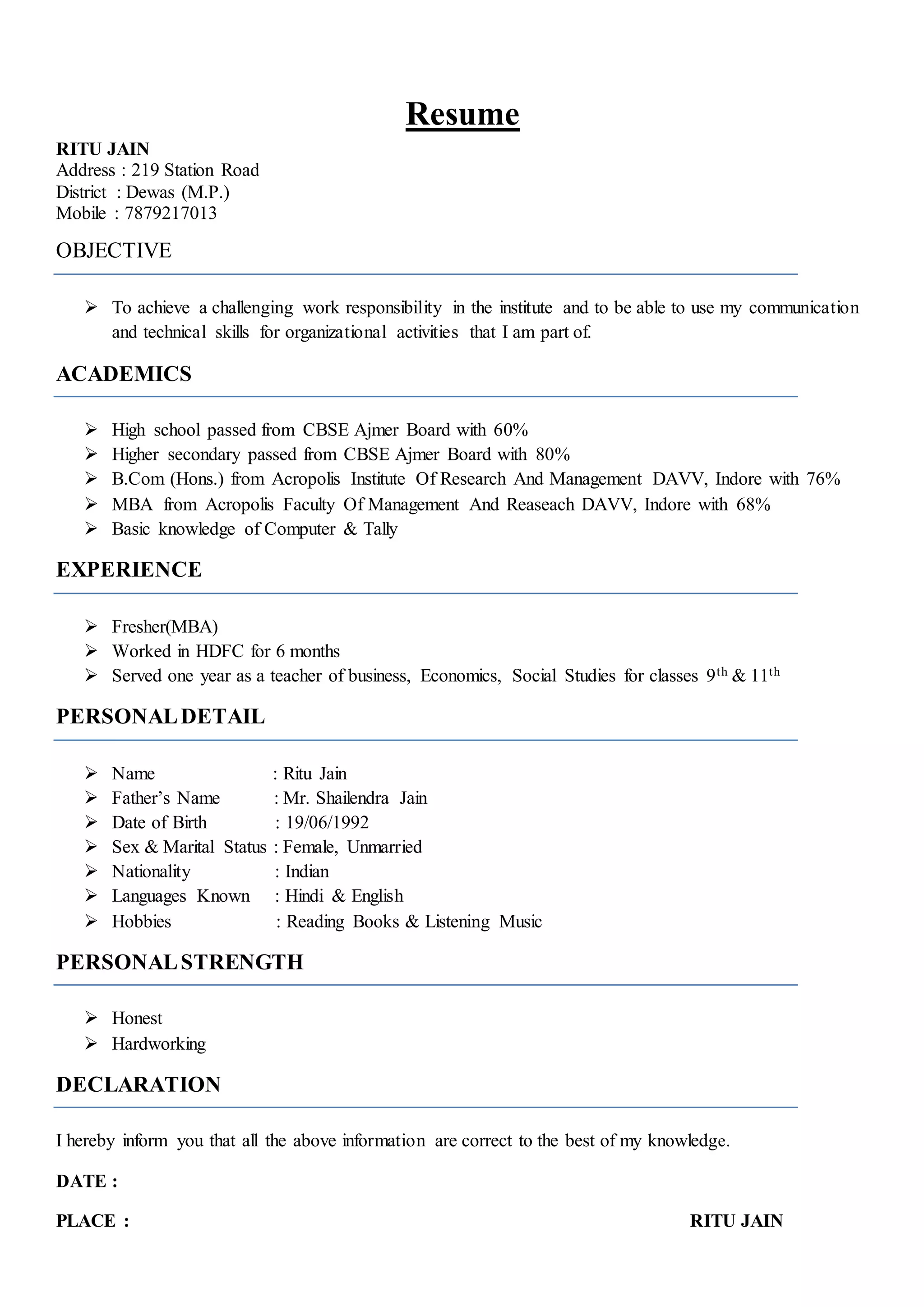 cv ritu | DOCX