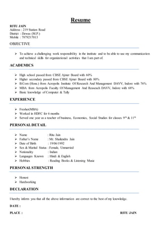 cv ritu | DOCX