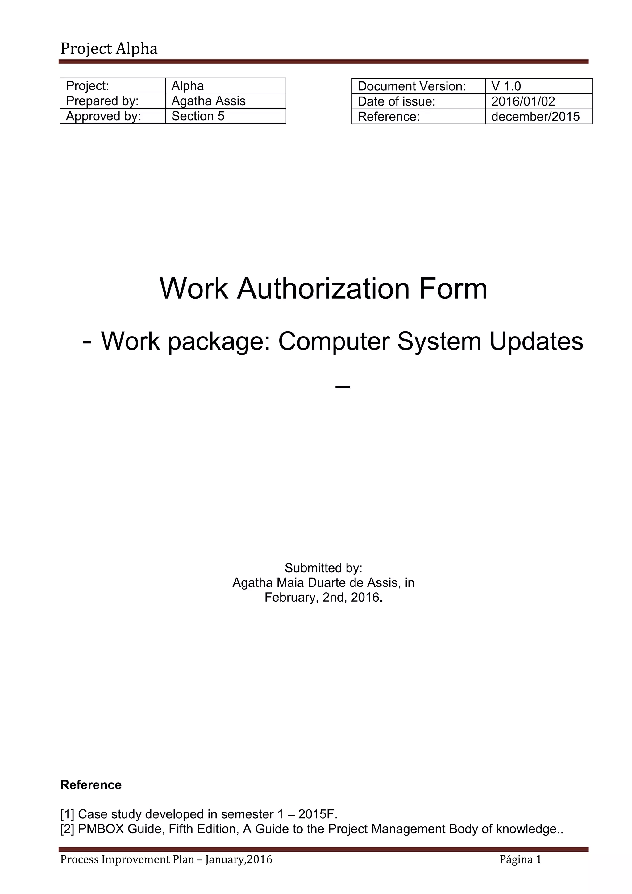 Alpha Case Study - Work Authorization - Sample | PDF
