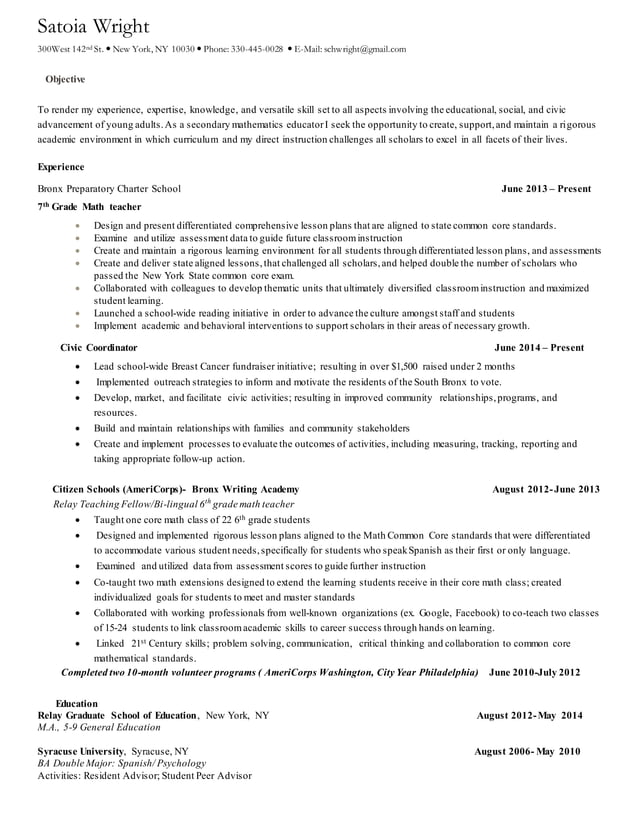 Wright_S 2016-2017 Resume | PDF