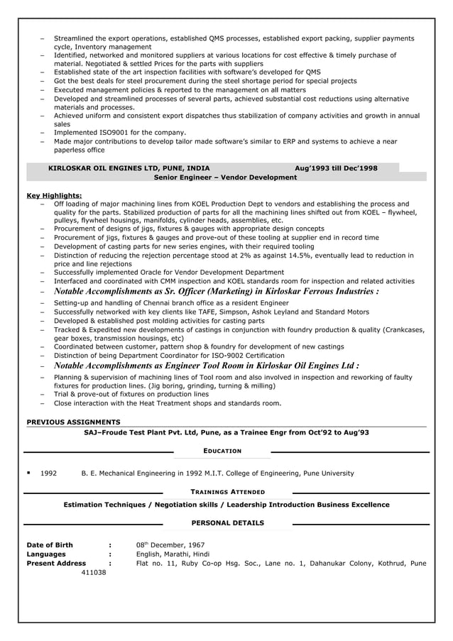 RESUME - PRATAP M BHOSALE | PDF