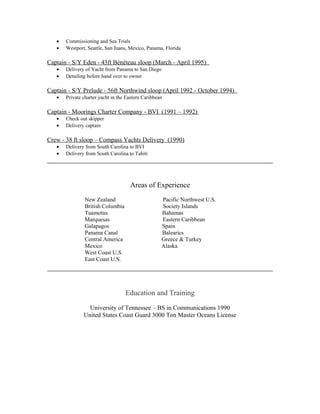 Brian Cromer - Sailing Resume | DOC