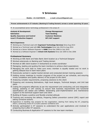 Srinivasu profile new | DOC | Computer Software and Applications | Computing