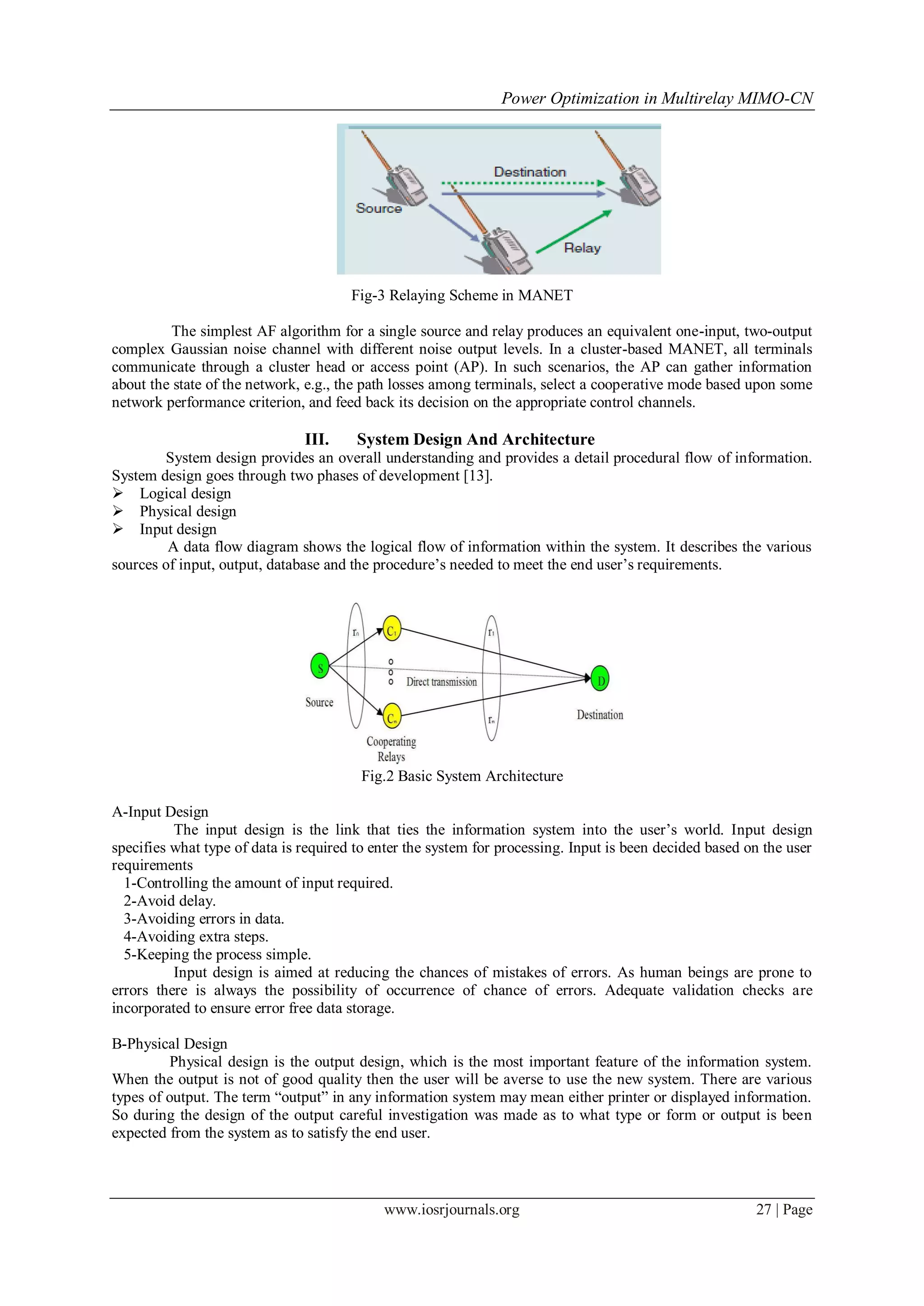 Power Optimization in MIMO-CN with MANET | PDF
