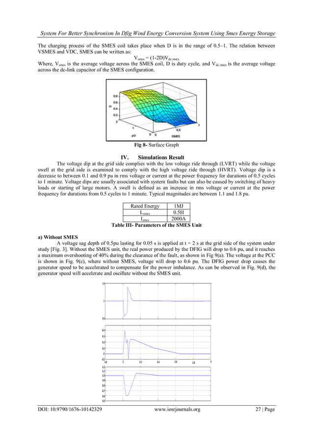 System for Better Synchronism in DFIG Wind Energy Conversion System Using SMES Energy Storage | PDF