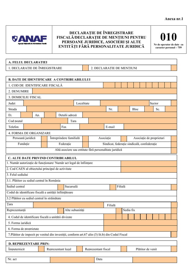 D010 2014 editabil | PDF