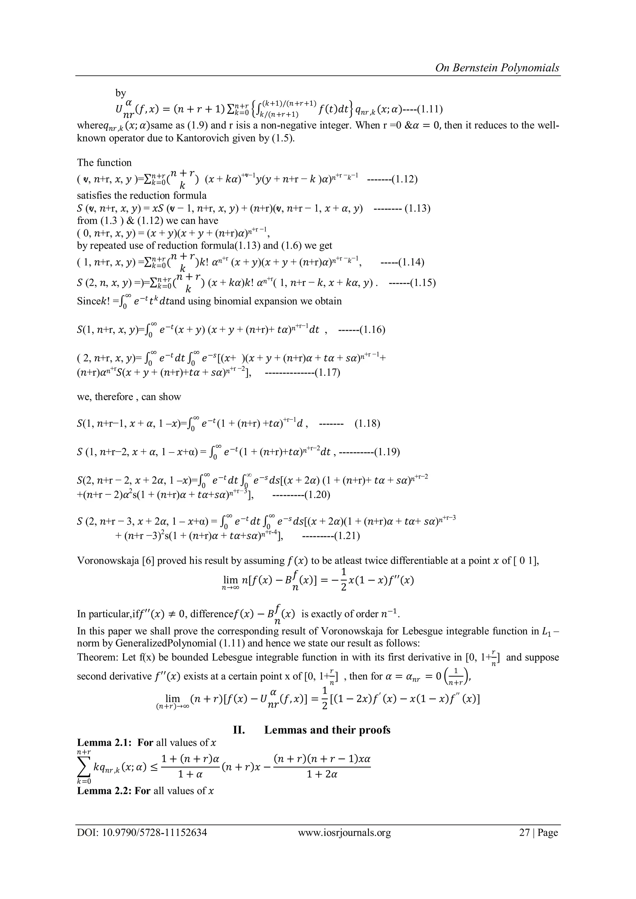 On Bernstein Polynomials | PDF