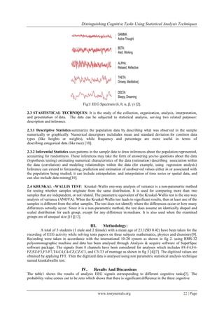 Distinguishing Cognitive Tasks Using Statistical Analysis Techniques | PDF | Brain and Nervous ...