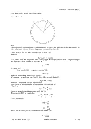 A Geometrical Derivation of π (Pi) | PDF