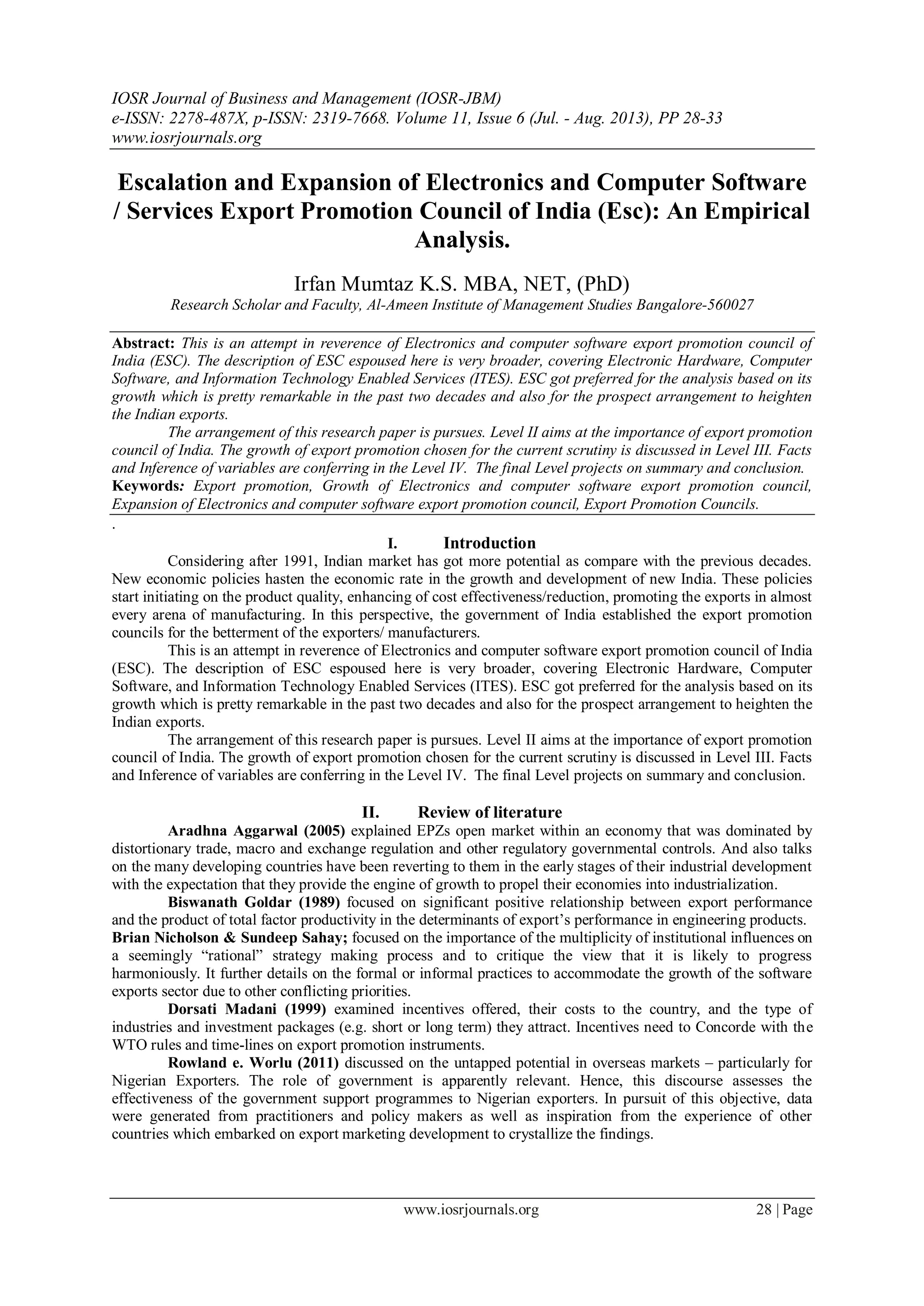 Escalation and Expansion of Electronics and Computer Software ...