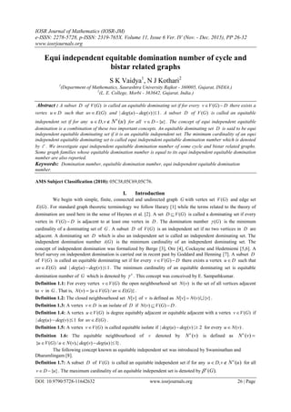 Equi independent equitable domination number of cycle and bistar ...