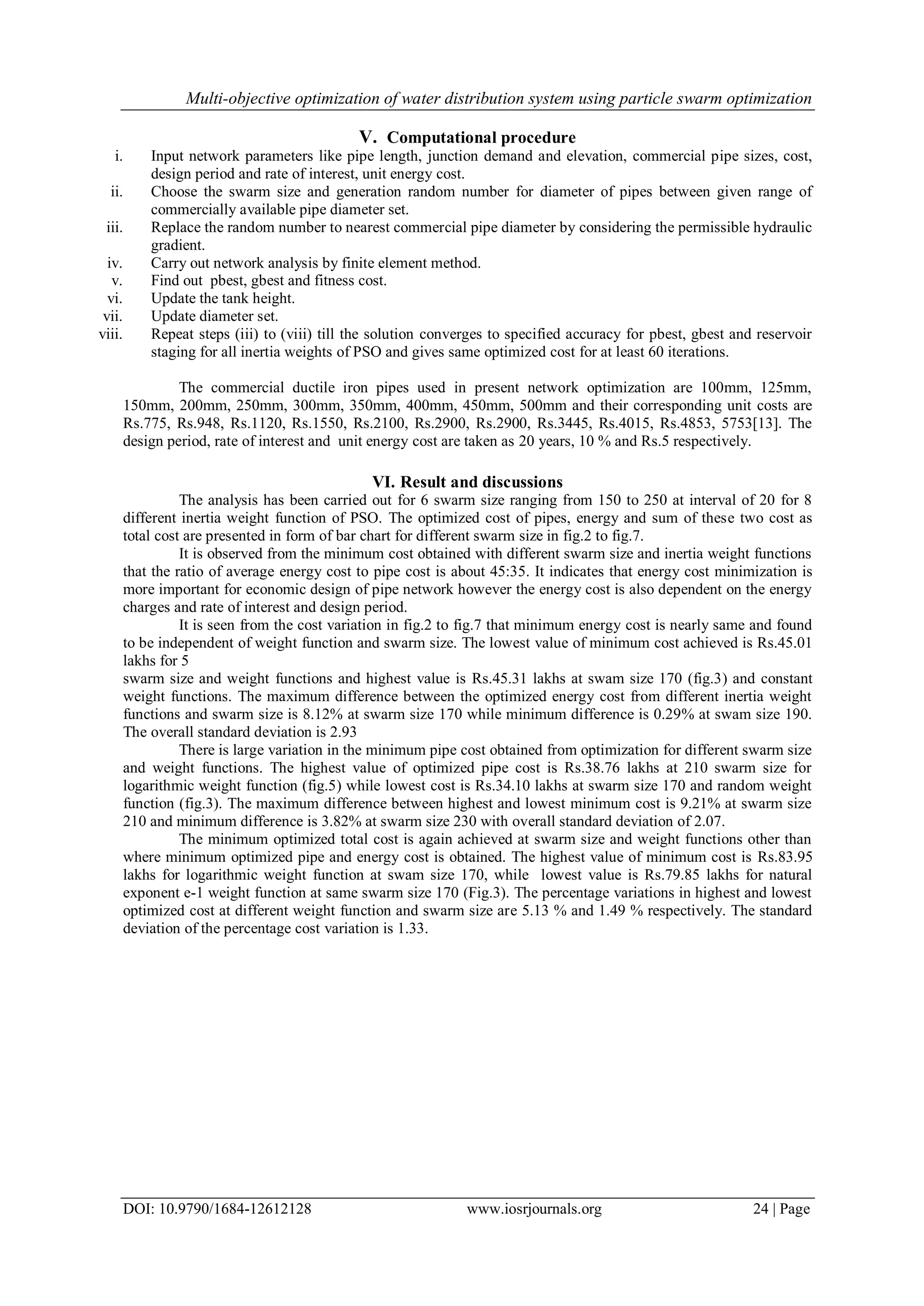 Multi Objective Optimization Of Water Distribution System Using Particle Swarm Optimization Pdf