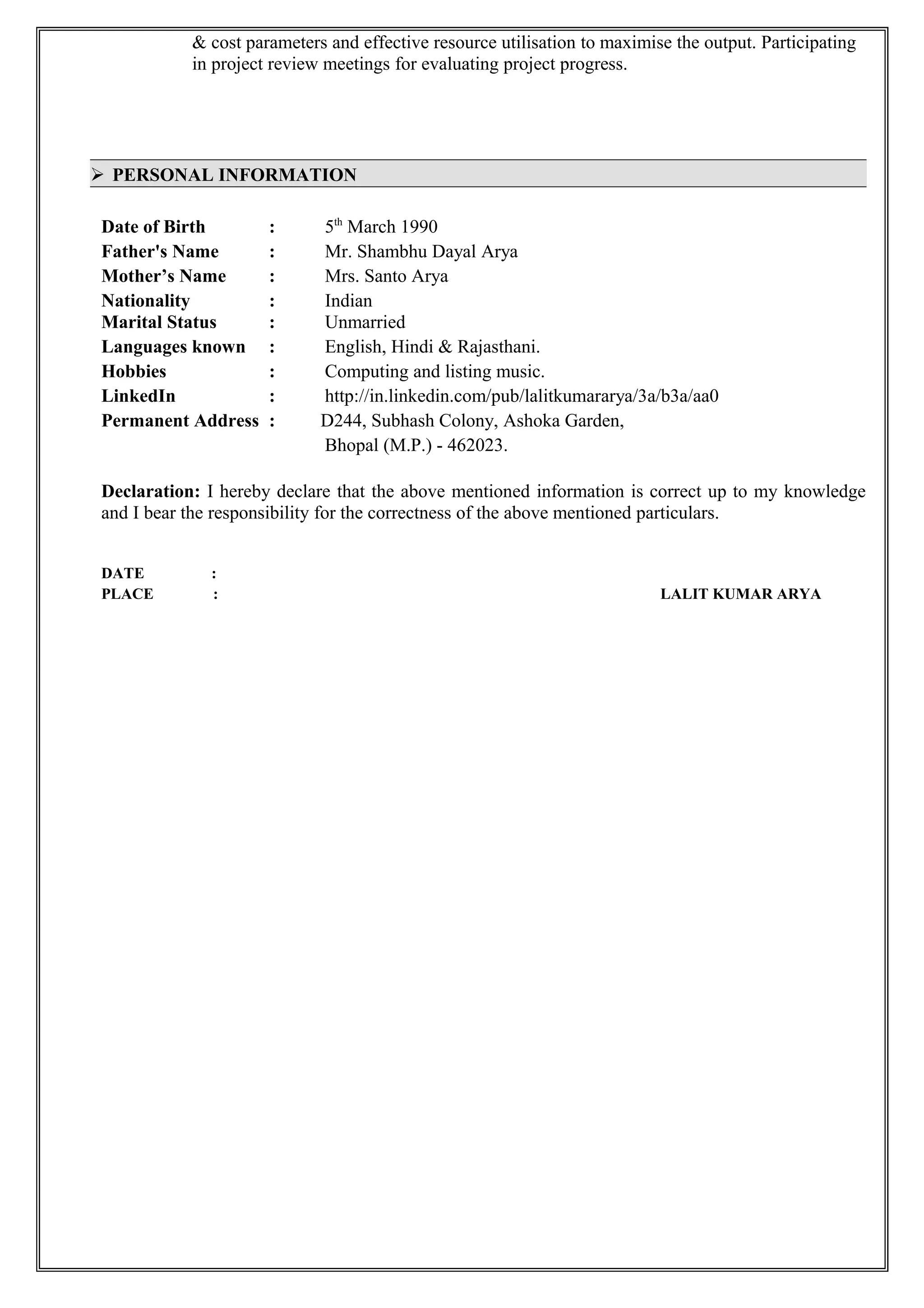 Lalit Resume 915 | PDF