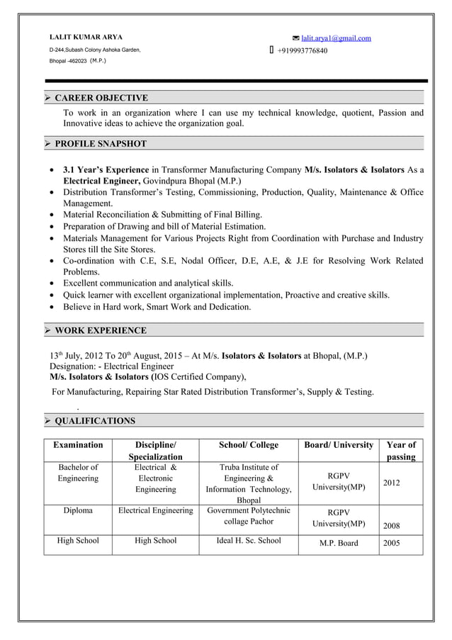 Lalit Resume 915 | PDF