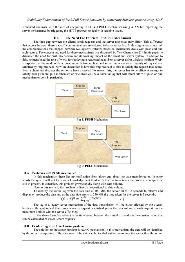 Scalability Enhancement of Push/Pull Server functions by converting Stateless process using AJAX ...