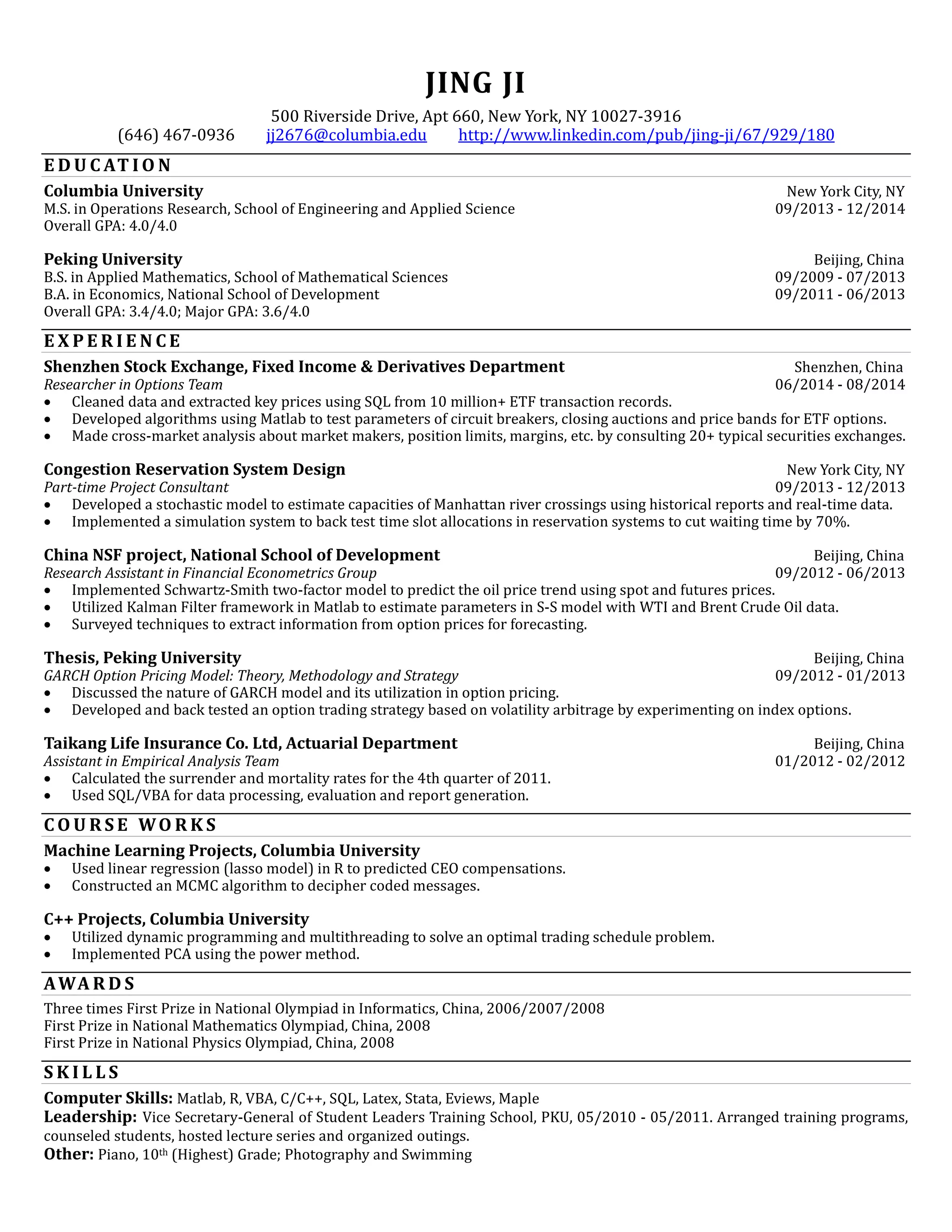 Ji_Jing_resume_Quant_20150104 | PDF