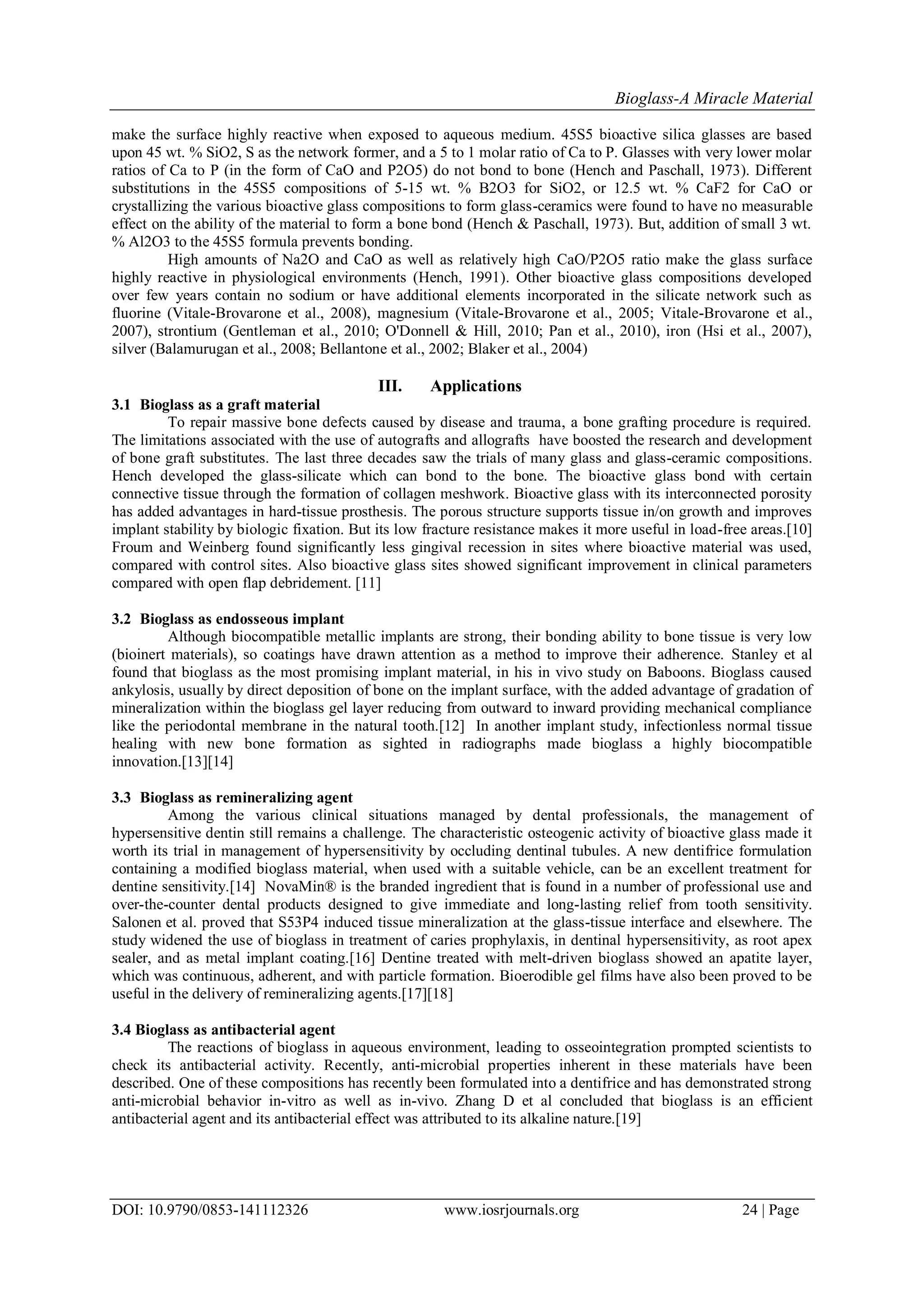 Bioglass-A Miracle Material | PDF