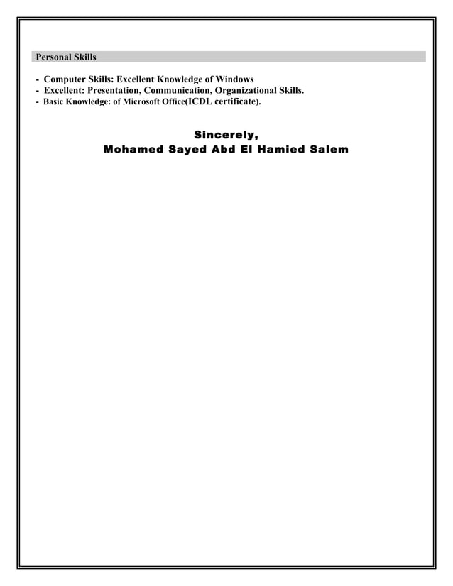 Mohamed Sayed Abd El Hamied Salem | DOC | Computing | Technology & Computing