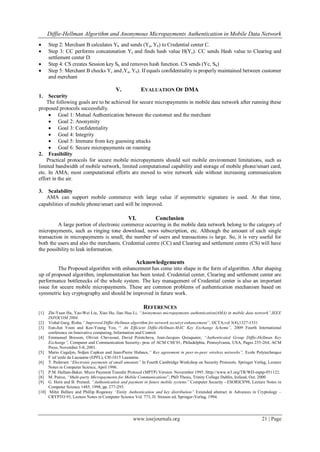Diffie-Hellman Algorithm and Anonymous Micropayments Authentication in Mobile Data Network | PDF