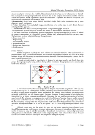 Optical Character Recognition (OCR) System | PDF