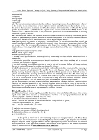 Model Based Software Timing Analysis Using Sequence Diagram for ...