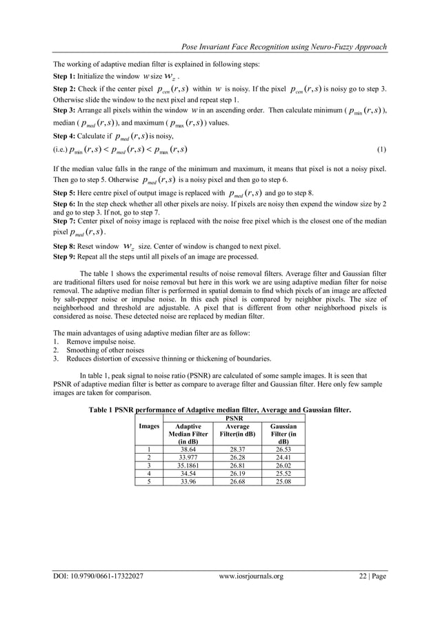 Pose Invariant Face Recognition using Neuro-Fuzzy Approach | PDF