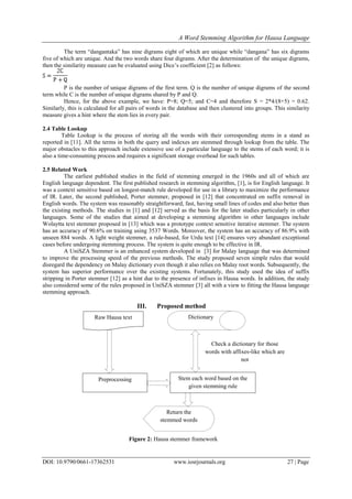 A Word Stemming Algorithm for Hausa Language | PDF