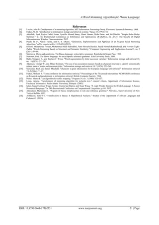 A Word Stemming Algorithm for Hausa Language | PDF