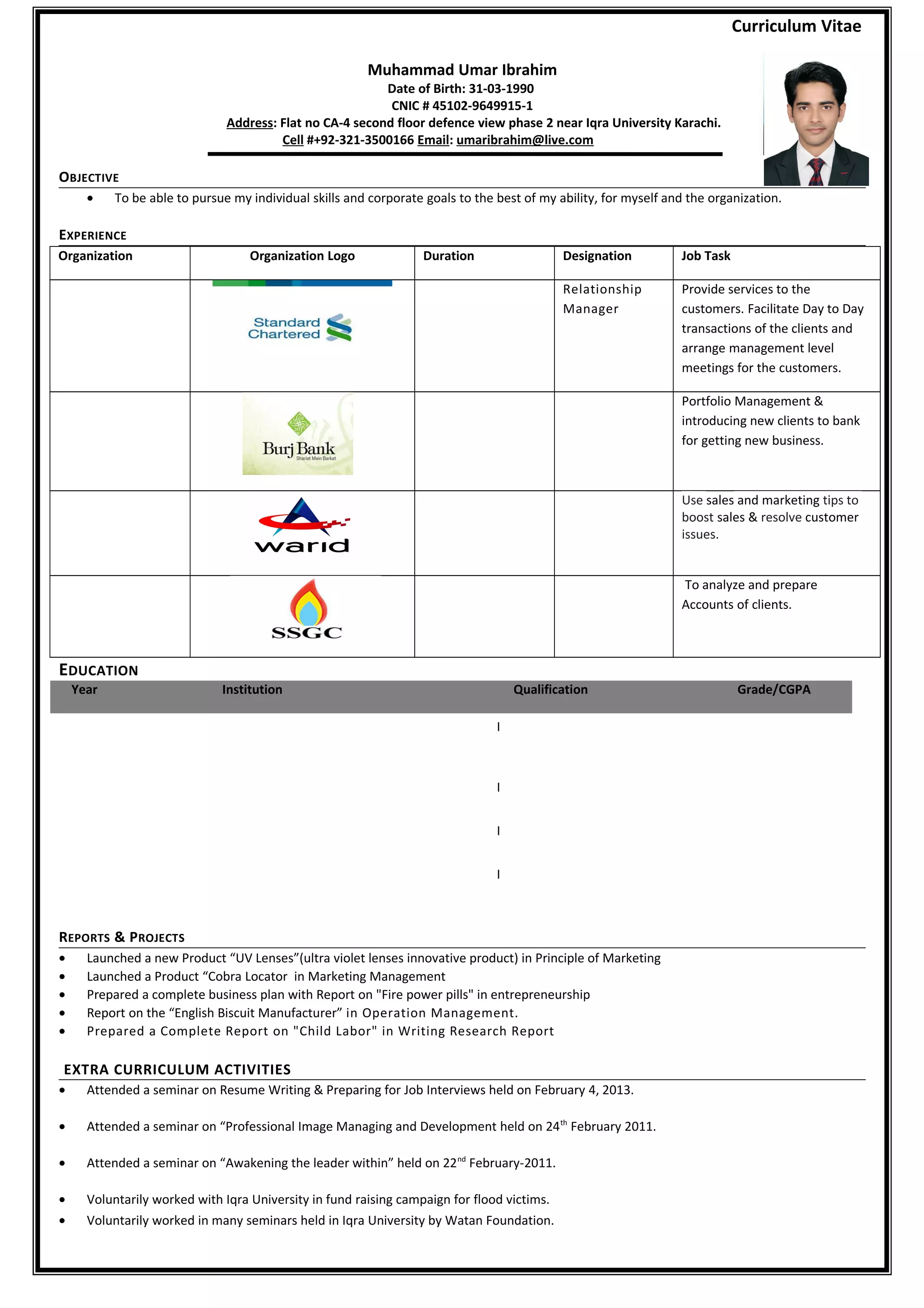 M Umar Ibrahim (Resume) 30 | DOC