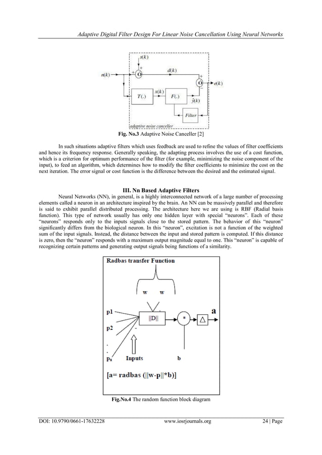 Adaptive Digital Filter Design for Linear Noise Cancellation Using Neural Networks | PDF
