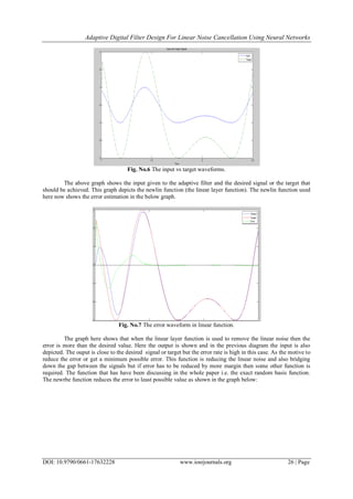 Adaptive Digital Filter Design for Linear Noise Cancellation Using Neural Networks | PDF