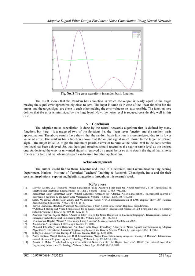 Adaptive Digital Filter Design for Linear Noise Cancellation Using ...