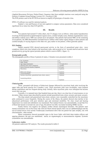 Subacute sclerosing panencephalitis (SSPE) In Iraq | PDF