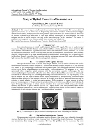 Study of Optical Character of Nano-antenna | PDF | Physics | Science