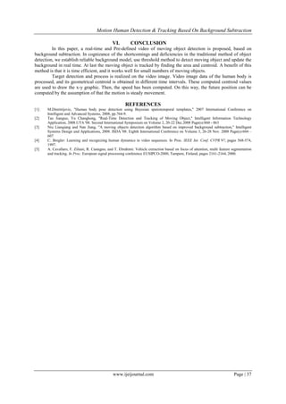 Motion Human Detection & Tracking Based On Background Subtraction | PDF