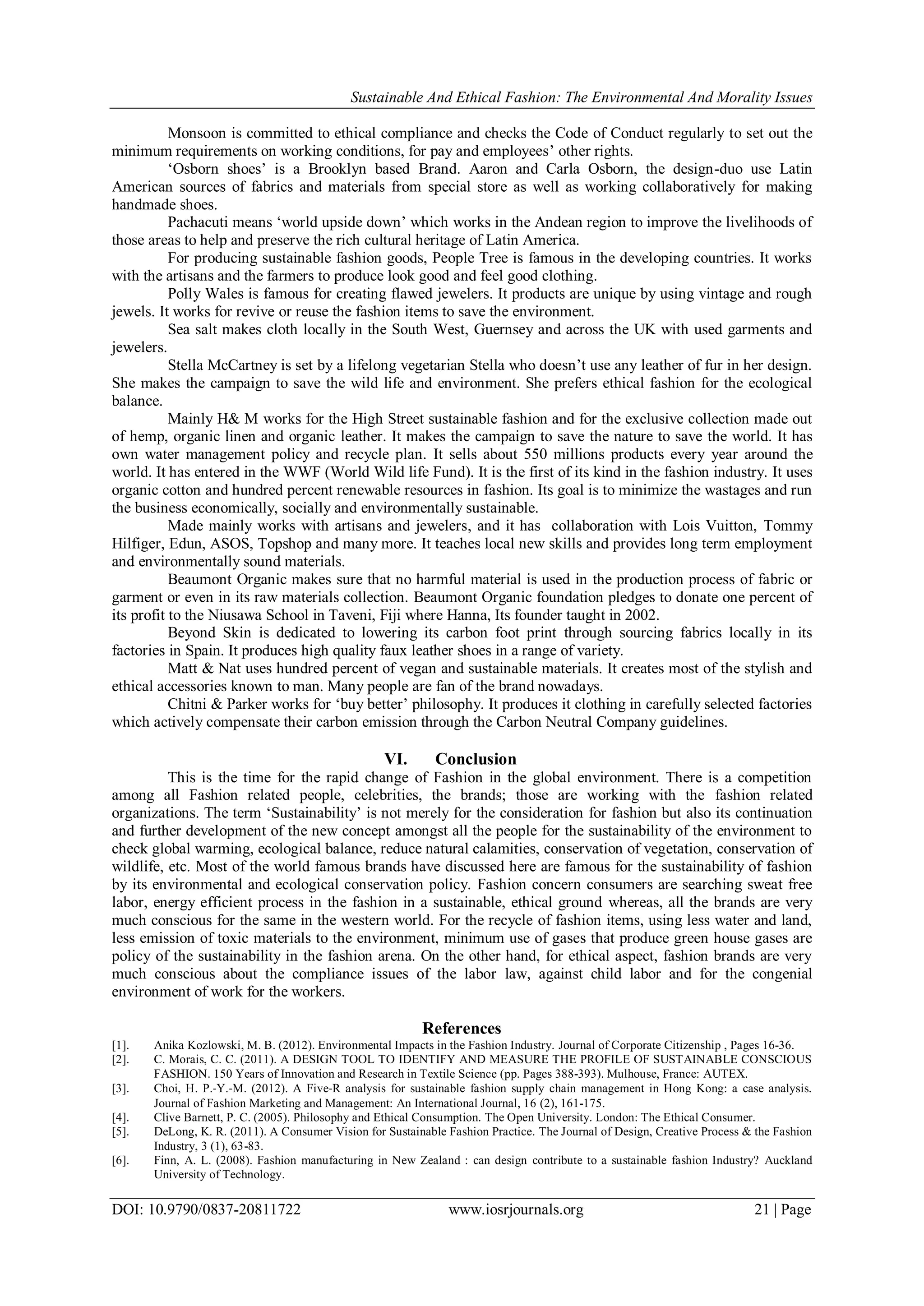 Sustainable and Ethical Fashion:The environment and morality Issues | PDF