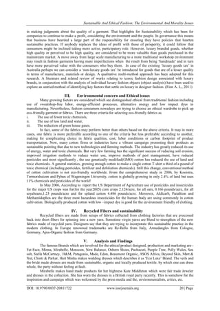 Sustainable and Ethical Fashion:The environment and morality Issues | PDF