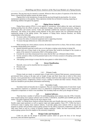 Modelling and Stress Analysis of the Pig Loop Module of a Piping System ...