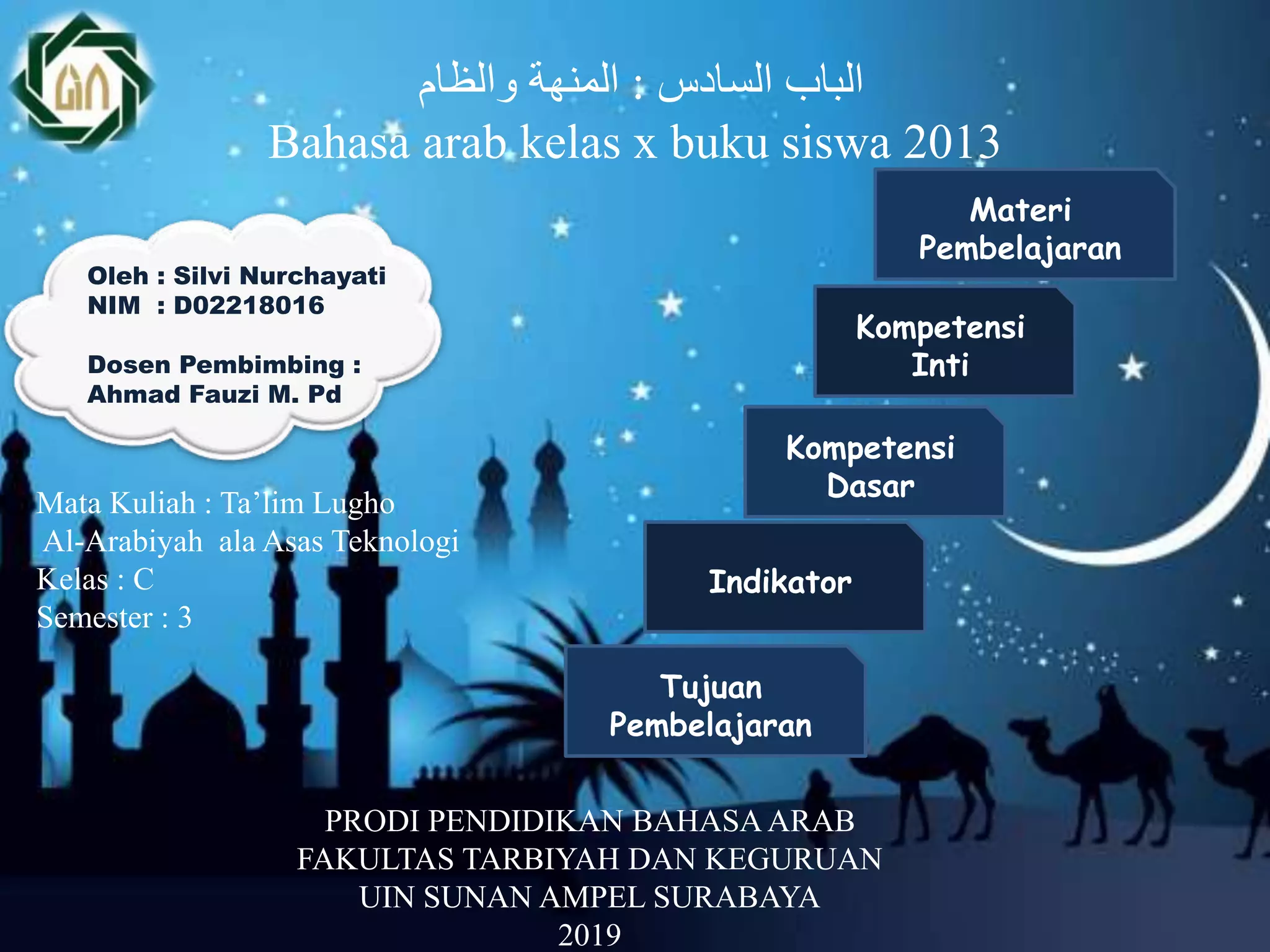 Materi Pembelajaran Bahasa Arab Kelas X | PPTX