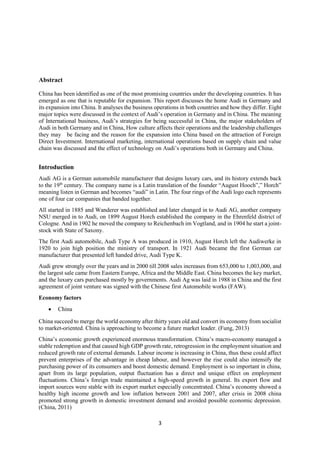 Assessment of Audi AG | PDF