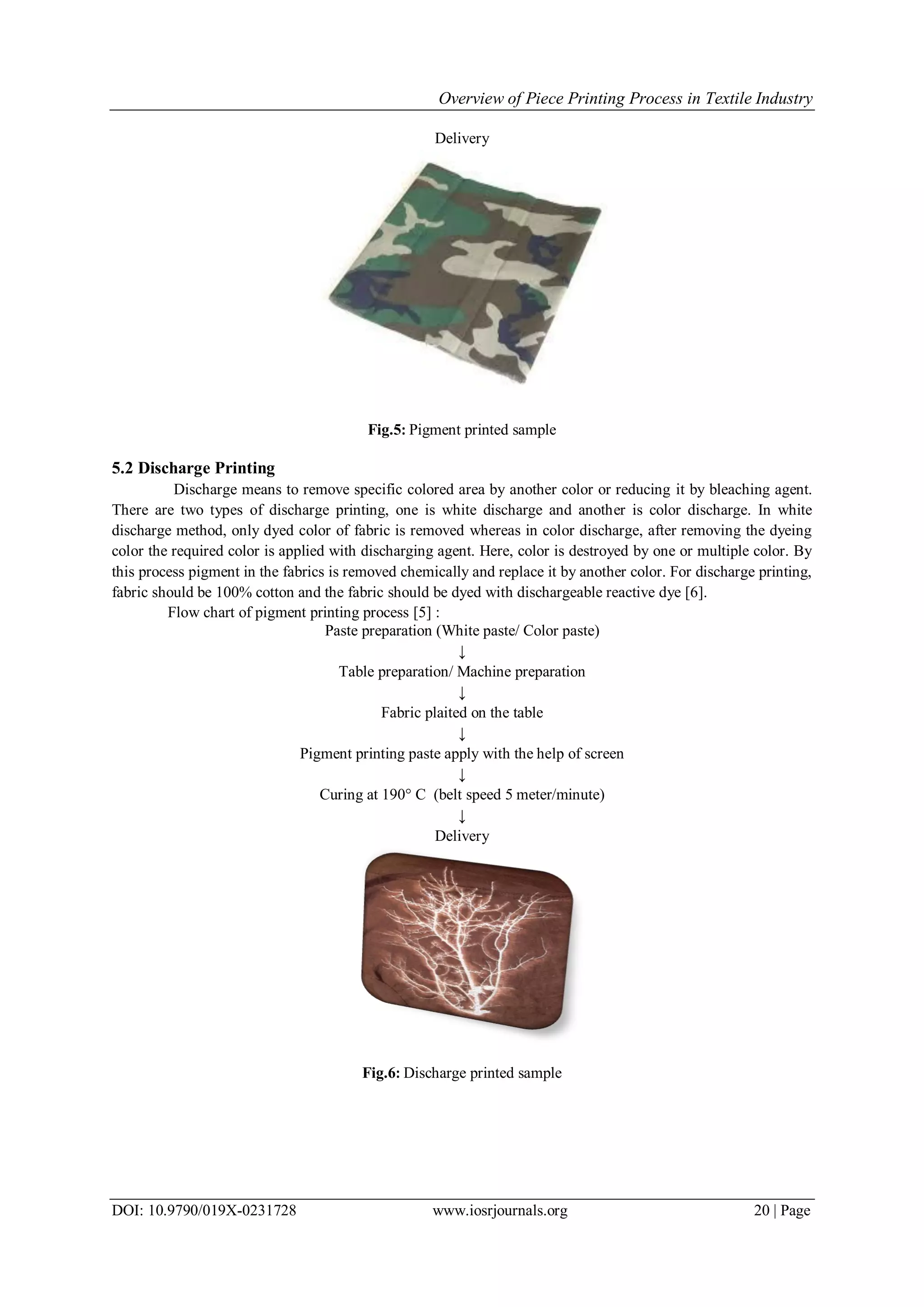 Overview of Piece Printing Process in Textile Industry | PDF